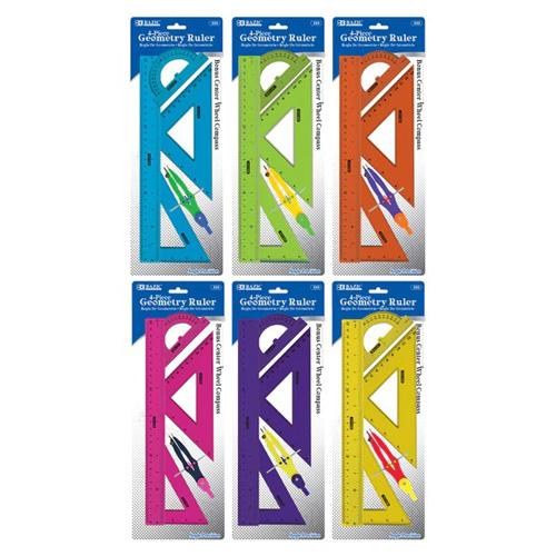 Shop Aztecs - 4 Piece Geometry Ruler Combo Set W/ Center Wheel Compass