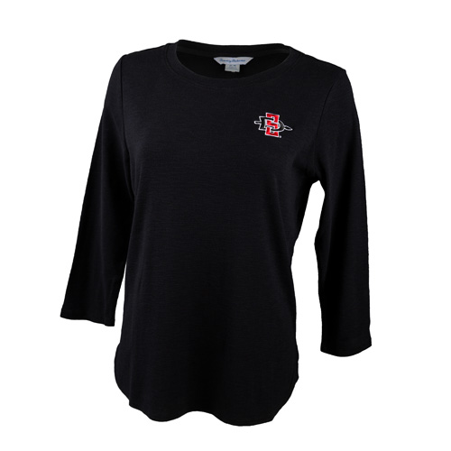 Shop Aztecs - Women's Tommy Bahama Sport Ashby Rib 3/4 Slv Tee