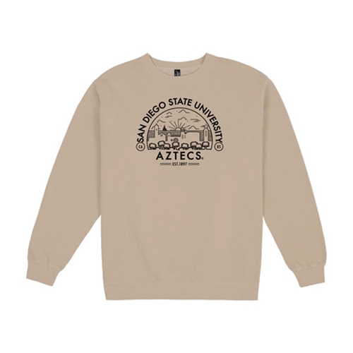 Shop Aztecs - Pigment Dyed Crew San Diego State Skyline