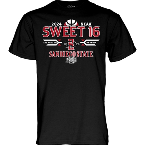 Shop Aztecs - 2024 SDSU Men's Basketball Sweet 16 Tee