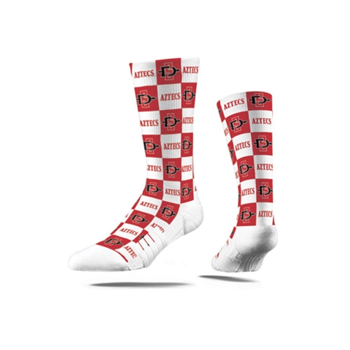 Shop Aztecs - Crew Length Sock Repeating SD Interlock and SDSU Aztecs