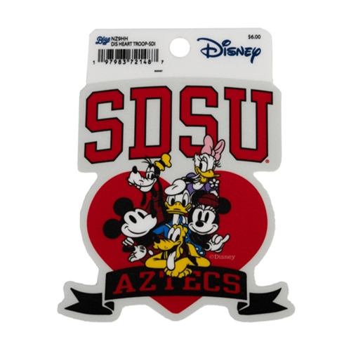 Shop Aztecs - SDSU Aztecs Heart with Mickey and Friends Disney Decal